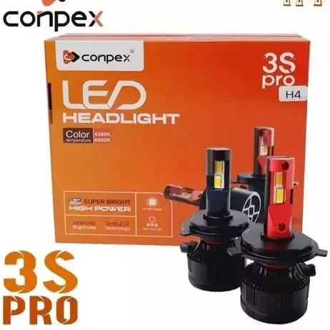 خرید و قیمت هدلایت دورنگ 3S PRO از برند Conpex اورجینال - پایه H4 دو کنتاک - آفتابی( زرد فابریکی ...