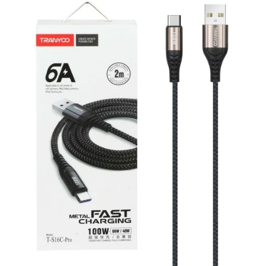 خرید و قیمت کابل تبدیل USB به USB-C ترانیو مدل T-S16C-PRO طول 2 متر | ترب