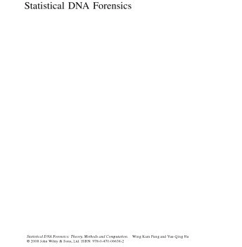 خرید و قیمت دانلود کتاب Statistical DNA Forensics: Theory, Methods and Computation 2008 | ترب