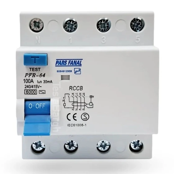 خرید و قیمت کلید محافظ جان پارس فانال 25 آمپر دو پل مدل PFR-2P-30MA&300MA | ترب