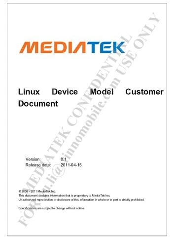 خرید و قیمت دانلود کتاب MT6573 Linux Device Model Customer Document ویرایش 0.1 | ترب