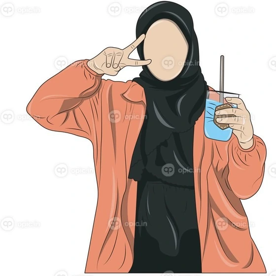 خرید و قیمت تصویر برداری وکتور زن مسلمان با حجاب در آرامش ترب