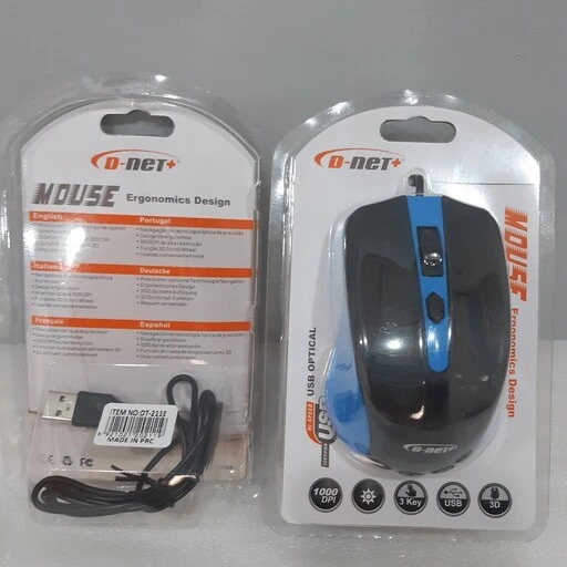 خرید و قیمت ماوس سیمی DT-211 Dnet رنگ تمام مشکی | ترب