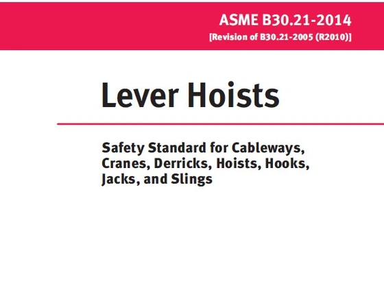 خرید و قیمت ASME B30.21 -2014- استاندارد اهرم های بالابر- Lever Hoists | ترب