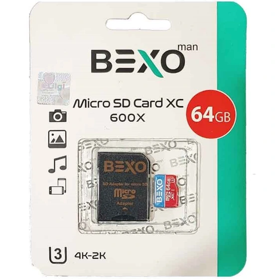 خرید و قیمت رم میکرو با خشاب 64 گیگ Bexo کلاس 10 استاندارد UHS-I U3 | ترب