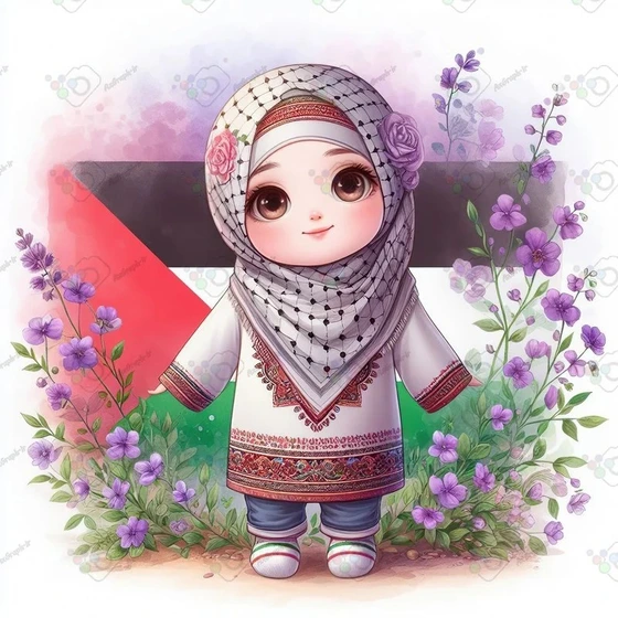 خرید و قیمت بک گراند کودکانه دختر ناز ریزه میزه ایرانی حامی فلسطین با
