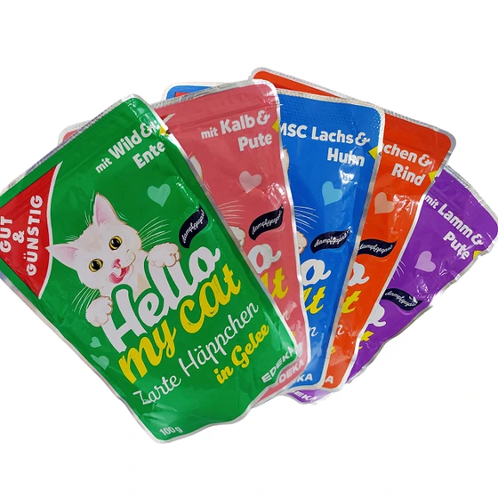خرید و قیمت پک پوچ هلومای کت در 5 طعم ( پک لذت بخش) Hello my cat pouch ...