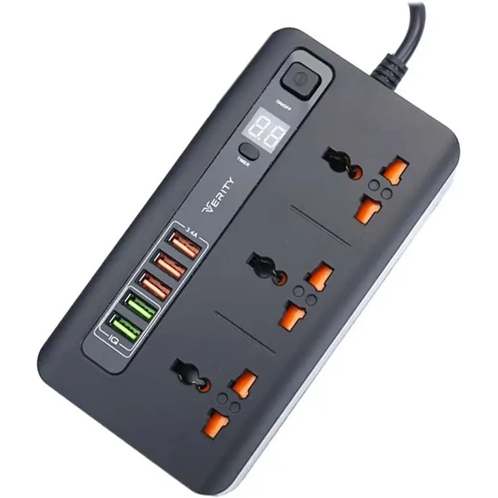 خرید و قیمت چند راهی برق وریتی مدل PS3111 با 3 سوکت برق و 5 پورت USB Verity PS 3111 | ترب