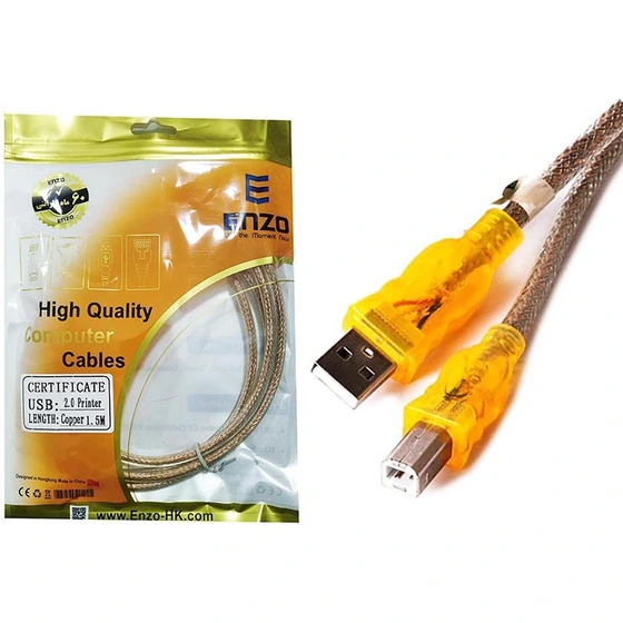 خرید و قیمت کابل پرینتر1/5M ENZO طلایی شیلددار | ترب