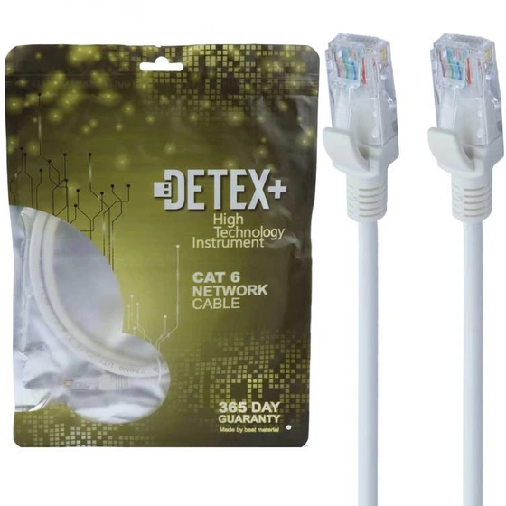 خرید و قیمت کابل شبکه CAT6 DETEX طول 10 متر | انتقال پرسرعت و پایدار داده | ترب