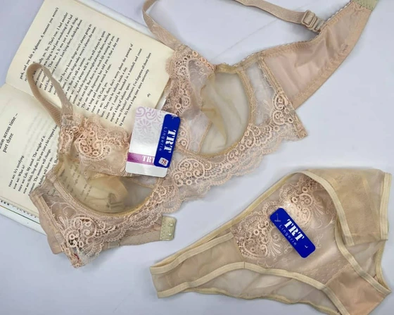 خرید و قیمت ست سوتین شورت TRT کرم رنگ تورگاز اسپانیا | ترب