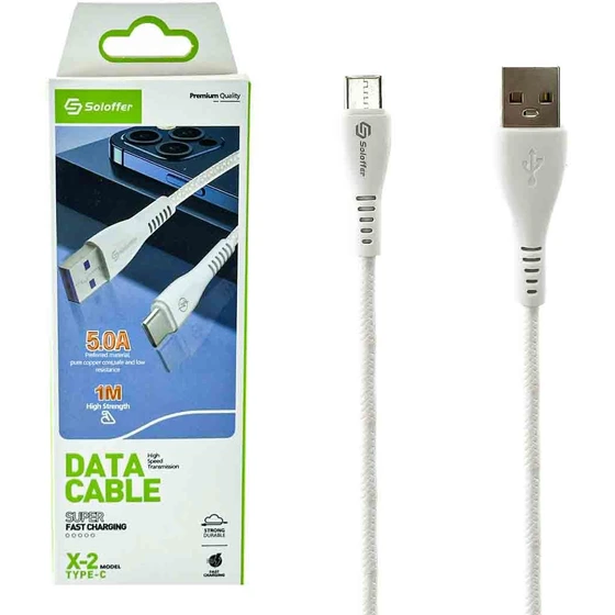 خرید و قیمت کابل تایپ سی Soloffer مدل X2 ( فاقد گارانتی ) | ترب