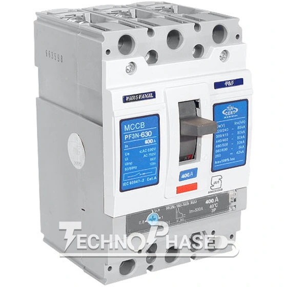 خرید و قیمت کلید اتوماتیک کمپکت قابل تنظیم پارس فانال 80 آمپر ظرفیت قطع 50KA مدل PF3N | ترب
