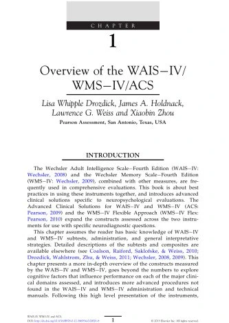خرید و قیمت دانلود کتاب WAIS-IV, WMS-IV, and ACS. Advanced Clinical Interpretation 2013 | ترب