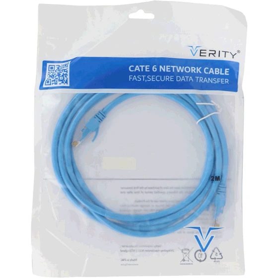 خرید و قیمت کابل شبکه CAT 6 Verity طول 2 متری | ترب