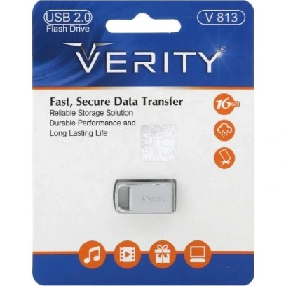 خرید و قیمت فلش مموری وریتی مدل V813 USB2.0 ظرفیت 16 گیگابایت - نقره ای / مادام العمر آسان سرویس ...