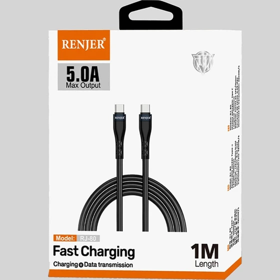 خرید و قیمت کابل شارژ رنجر تایپ سی به تایپ سی RENJER RJ-80 | ترب