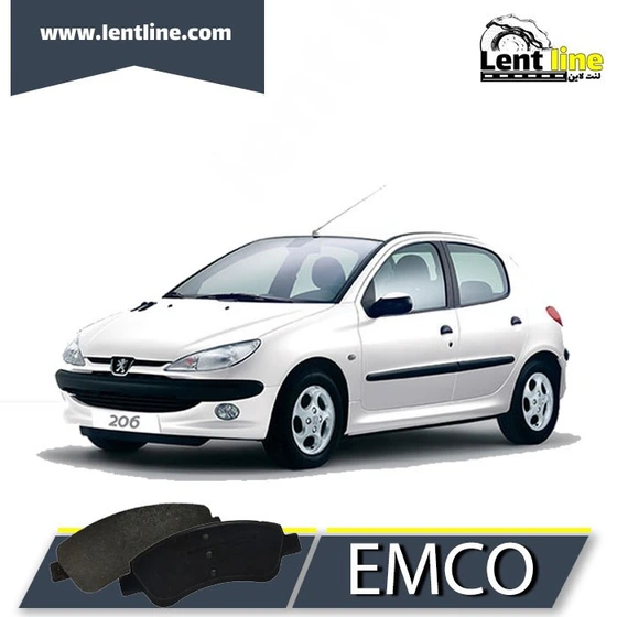 خرید و قیمت لنت ترمز جلو پژو 206 تیپ 5 مدل 93 به پایین برند EMCO | ترب