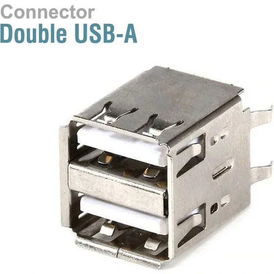 خرید و قیمت کانکتور مادگی ایستاده Double USB Type A | ترب