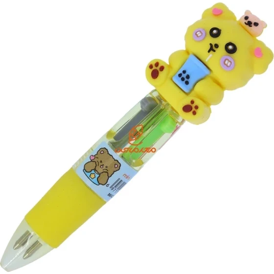 خرید و قیمت خودکار 4 رنگ فانتزی مینی طرح خرس زرد 556 CARTOON | ترب