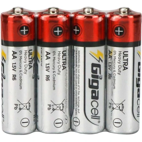 خرید و قیمت باتری چهارتایی قلمی Gigacell Ultra Heavy Duty R6 1.5V AA ...