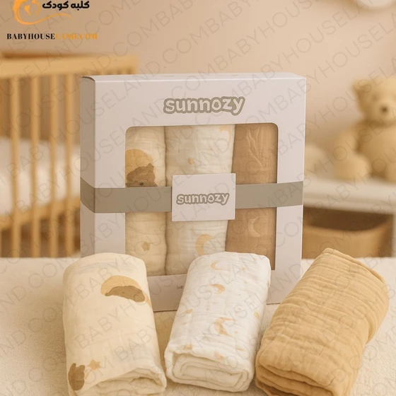 خرید و قیمت پارچه خشک‌کن نوزادی پک ۳عددی رنگ کرم Sunnozy | ترب