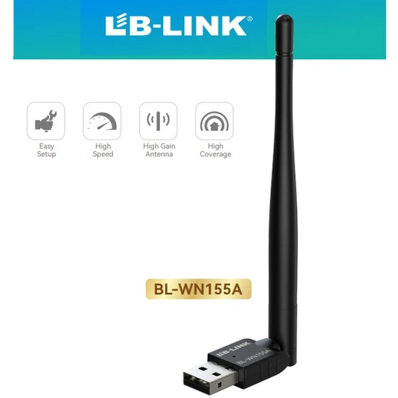 خرید و قیمت دانگل وای فای USB آنتن دار ال بی لینک مدل LB-LINK WN-155 | ترب