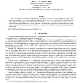 خرید و قیمت دانلود کتاب Survey of maneuvering target tracking: part III - Measurement Models | ترب