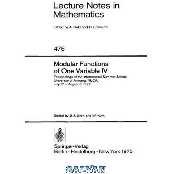 خرید و قیمت دانلود کتاب Modular Functions Of One Variable Iv ترب