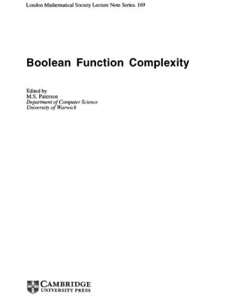 خرید و قیمت دانلود کتاب Boolean Function Complexity 1992 | ترب