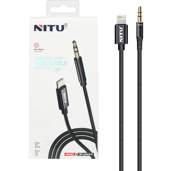 خرید و قیمت تبدیل NITU AUX TO Lightning مدل 015 – مشکی | ترب