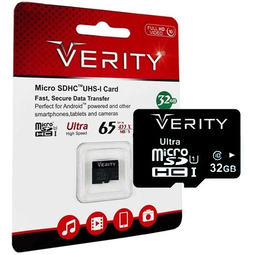 خرید و قیمت مموری میکرو MICRO SD وریتی VERITY مدل 65MB/s- CLASS-10 – U1 ظرفیت 32 گیگابایت | ترب