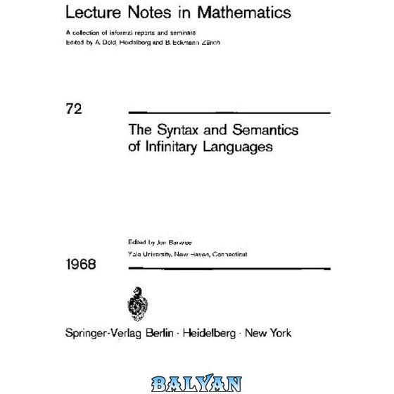 خرید و قیمت دانلود کتاب he Syntax And Semantics Of Infinitary Languages | ترب