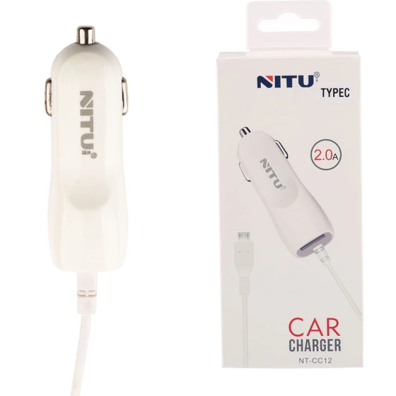 خرید و قیمت شارژر فندکی سیم وصل تایپ سی Nitu NT-CC12 2.4A | ترب