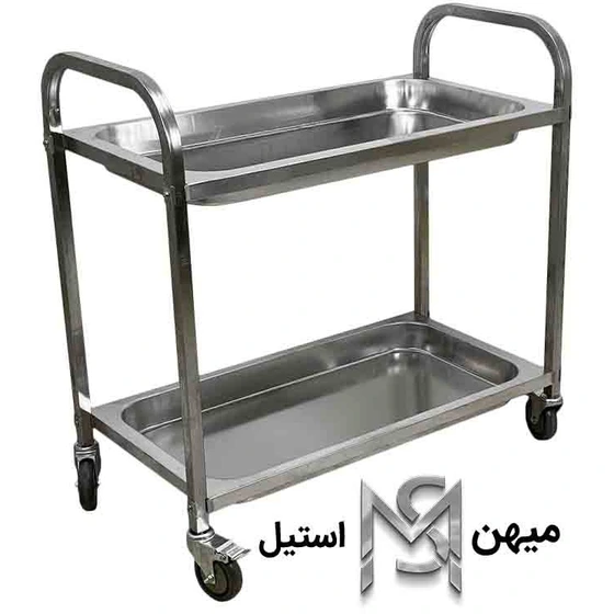 خرید و قیمت ترولی استیل 2طبقه گود مدل TSTEEL_2 | ترب