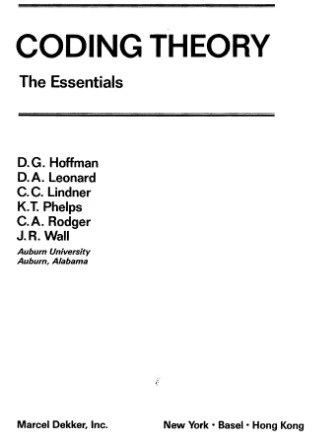خرید و قیمت دانلود کتاب Coding theory: the essentials 1991 | ترب