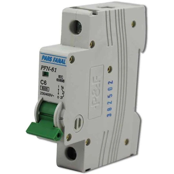 خرید و قیمت کلید مینیاتوری پارس فانال 1 پل 6 آمپر 6 کیلو آمپر PFN-61-C6 | ترب