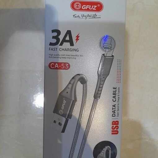 خرید و قیمت کابل صد در صد اورجینال فست شارژ تایپ سی GFUZ سیمی فلزی فشرده مدل CA-53 | ترب
