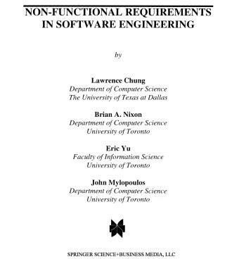 خرید و قیمت دانلود کتاب Non-Functional Requirements in Software ...