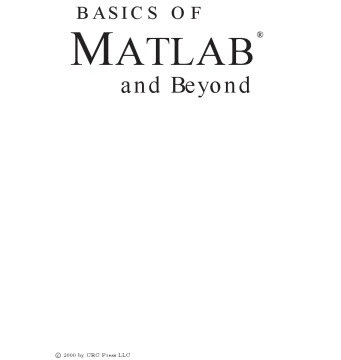 خرید و قیمت دانلود کتاب Basics of MATLAB and Beyond 2019 | ترب