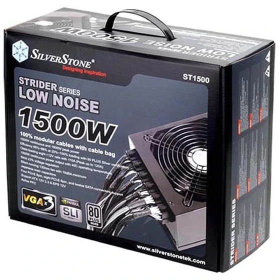 خرید و قیمت منبع تغذیه کامپیوتر سیلوراستون مدل Strider SST ST1500 | ترب