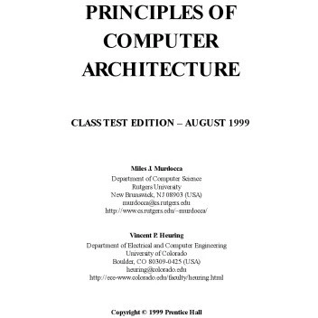 خرید و قیمت دانلود کتاب Principles of Computer Architecture US ed | ترب