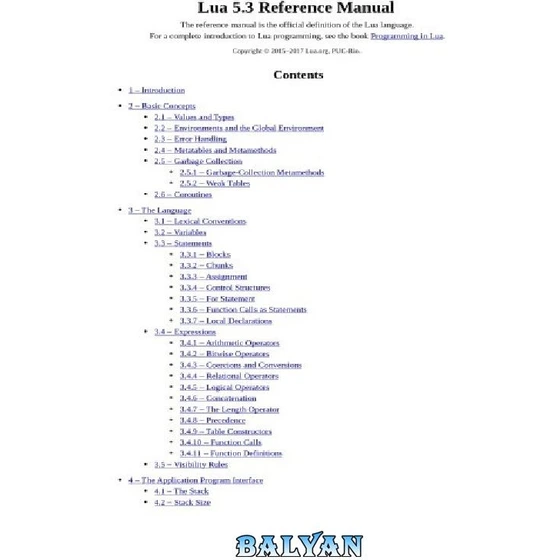 خرید و قیمت دانلود کتاب Lua 5.3 Reference Manual | ترب