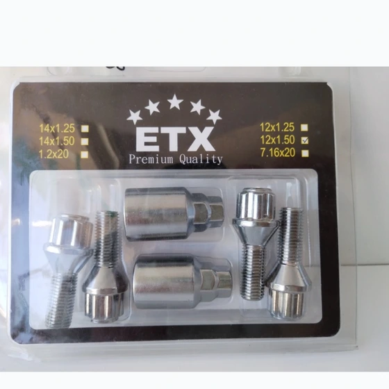 خرید و قیمت قفل رینگ (پیچ ضد سرقت) ETX پرمیوم پژویی سایز پیچ 1/25*12 ...