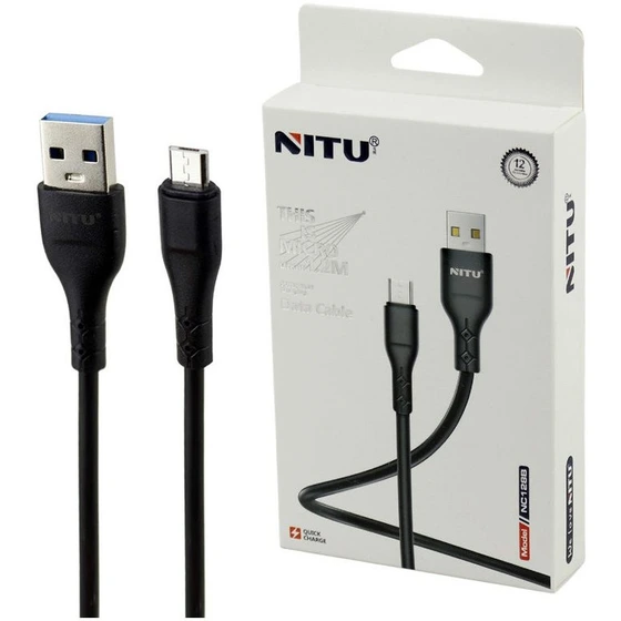 خرید و قیمت کابل میکرو یو اس بی فست شارژ Nitu NC128 1.2m | ترب