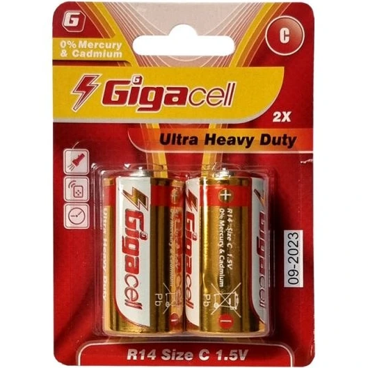 خرید و قیمت باتری سایز متوسط Gigacell مدل Ultra Heavy Duty کارتی 2 عددی ...