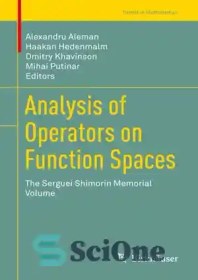 خرید و قیمت دانلود کتاب Analysis of Operators on Function Spaces: The Serguei Shimorin Memorial ...