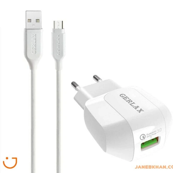 خرید و قیمت شارژر دیواری جرلکس مدل GA-10F 18W باکابل MicroUSB | ترب