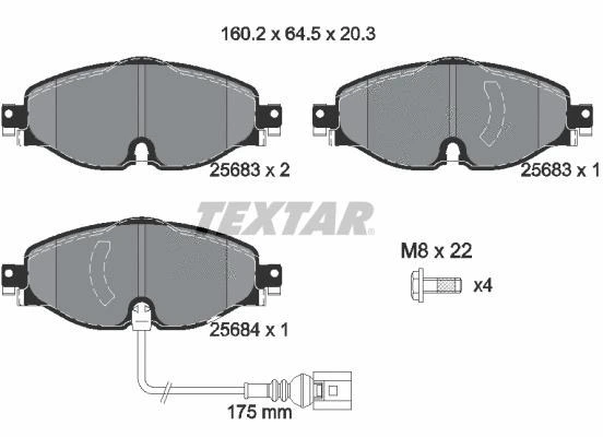 خرید و قیمت لنت ترمز جلو تکستار کد 2568301 مخصوص فولکس واگن پاسات ...