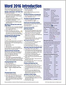 خرید و قیمت کتاب Microsoft Word 2016 Introduction Quick Reference Guide - Windows Version (Cheat ...
